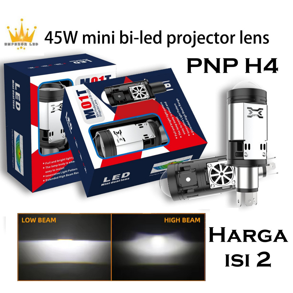 Jual H4 M01T NEW V2 lampu mini biled projector lens version 2 50W 100W super terang premium ...