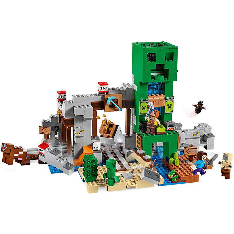 Jual DIY creative free combination Creeper mine treasure hunt building ...