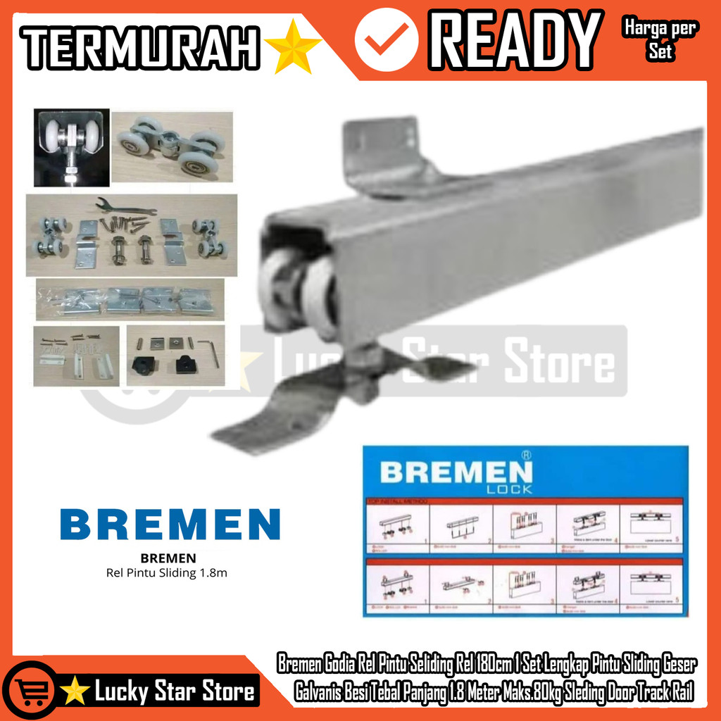Jual [Instant] Gojek Bremen Godia Rel Pintu Seliding Rel Geser 180cm 1 ...