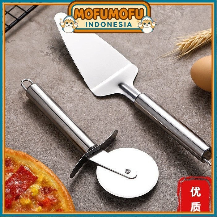 Jual ALAT POTONG PIZZA SLICER SET 2 PCS PEMOTONG SPATULA PISAU LA107S3 ...