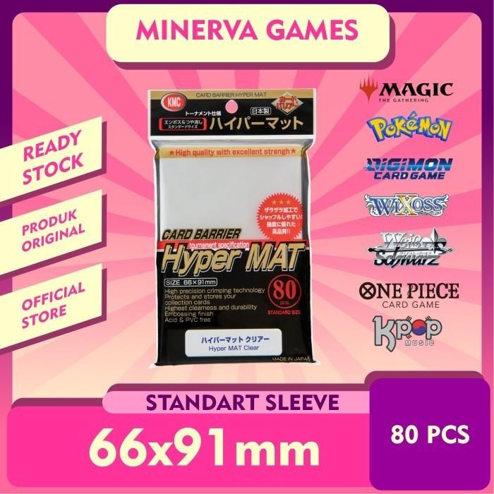 Jual KMC Hyper Mat CLEAR Standart Card Sleeves 80pcs (Pokemon, MTG ...