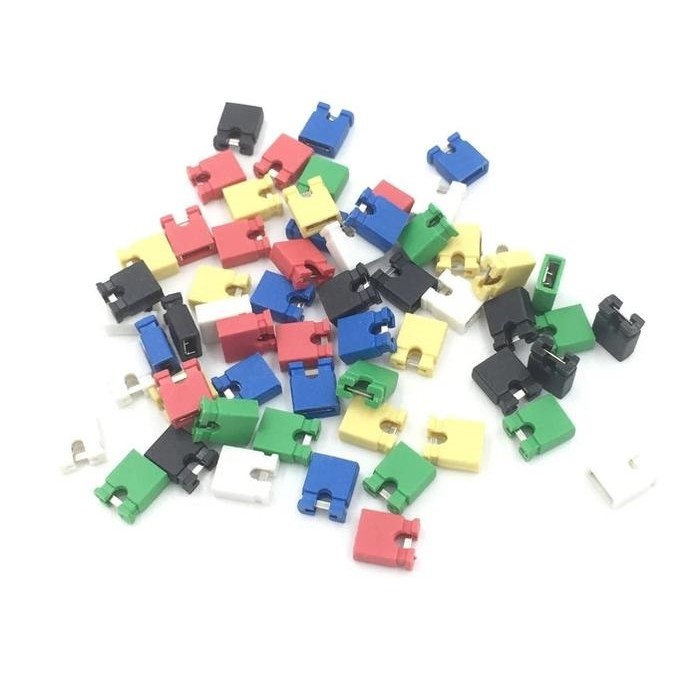 Jual Jumper Cap 2 Pin 2.54mm Pin Header Short Connector Selector 6 ...
