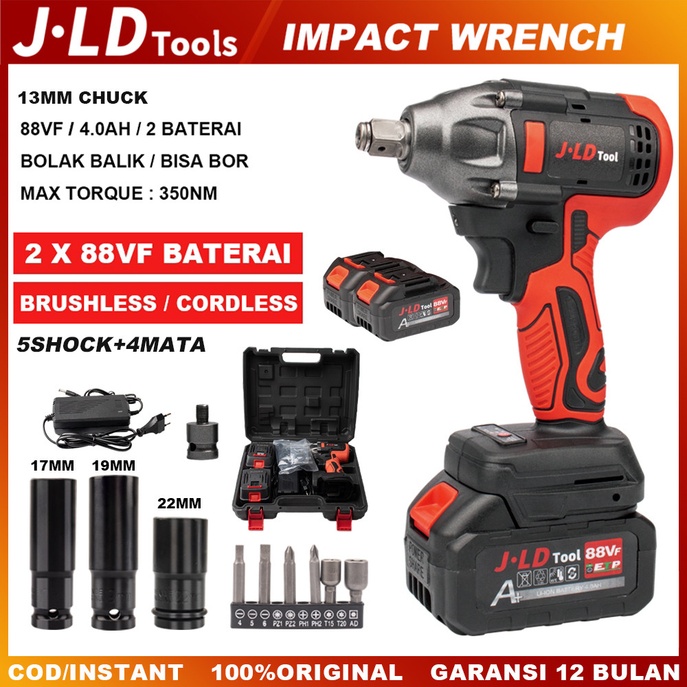 Jual JLD 88VF Brushless Mesin bor Impact baterai 13MM Cordless Impact ...