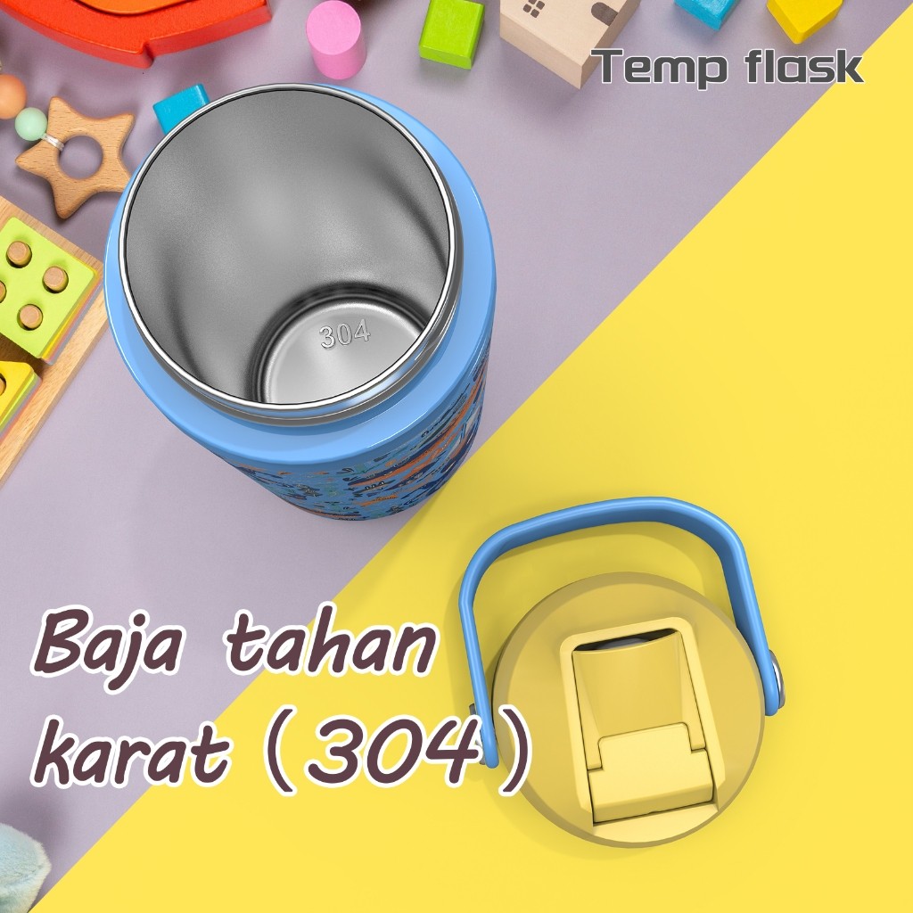 Jual KAMEJING Tempflask TUMBLER ANAK SEDOTAN 350ml BAJA 304 FOOD GRADE TAHAN 24 JAM ANTI TUMPAH ...