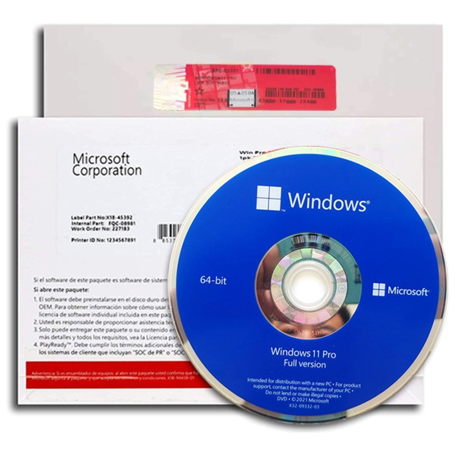 Jual Software win 11 profesional 64bit english oei dsp dvd 1 Pack full ...