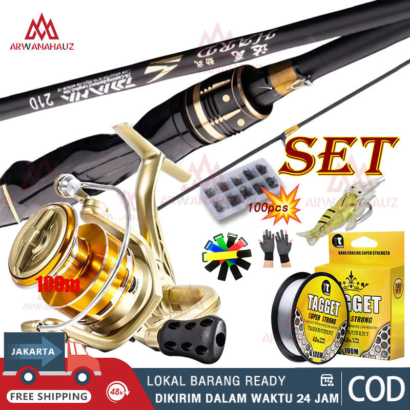 Jual DAIWA Joran Pancing Set Jigging Combo Set Reel Spinning Rod 1 Set Joran Pancing Carbon ...