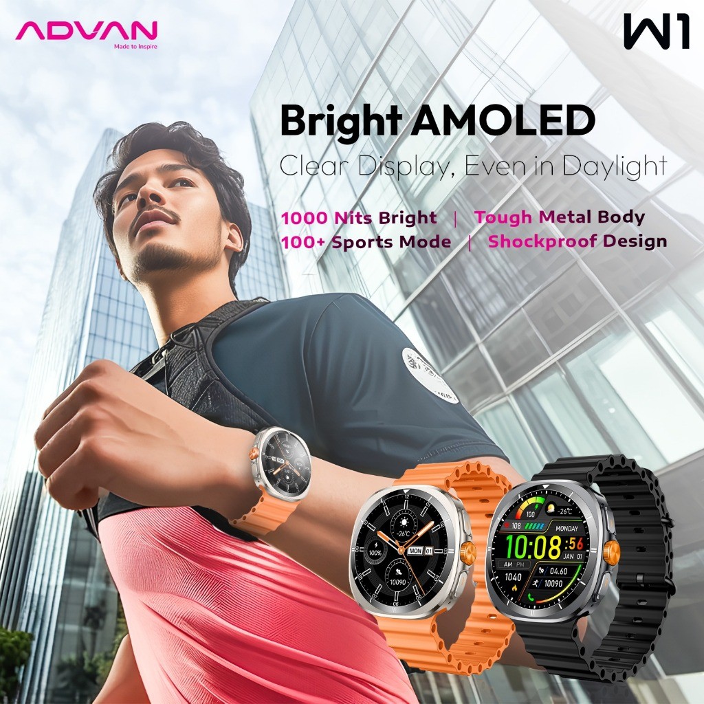 Jual [NEW LAUNCH] ADVAN Smartwatch W1 | 1.43" Inch Amoled Display ...