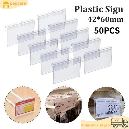 Jual 50pcs Label Harga Mika Price Tag Holder 60×42mm PVC Price Tag Card ...
