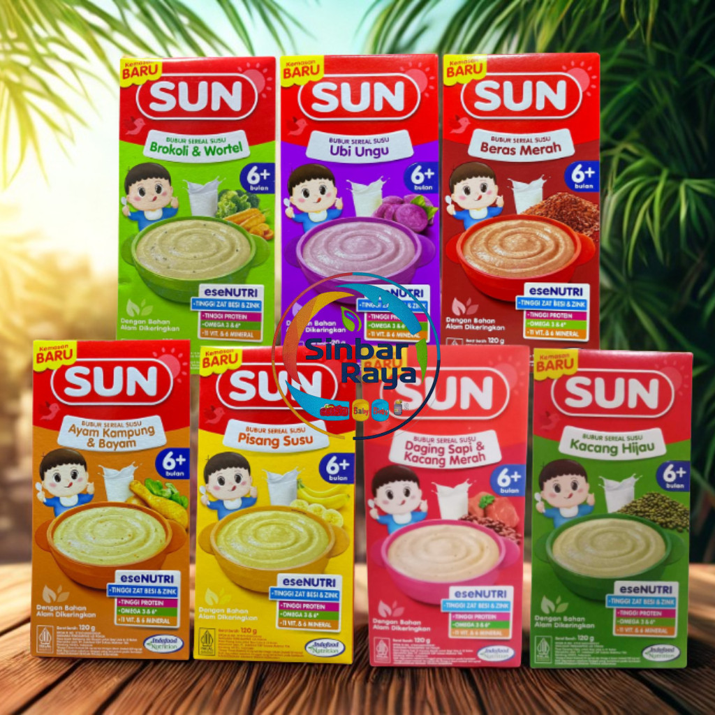 Jual Sun Bubur Bayi 6 Bulan 120gr Bubur Sun Susu Nutrisi Beras Merah ...