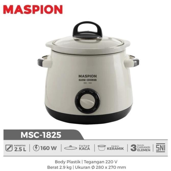 Jual Maspion slow cooker msc1825 pemasak pelan 2,5ltr low watt | Shopee ...