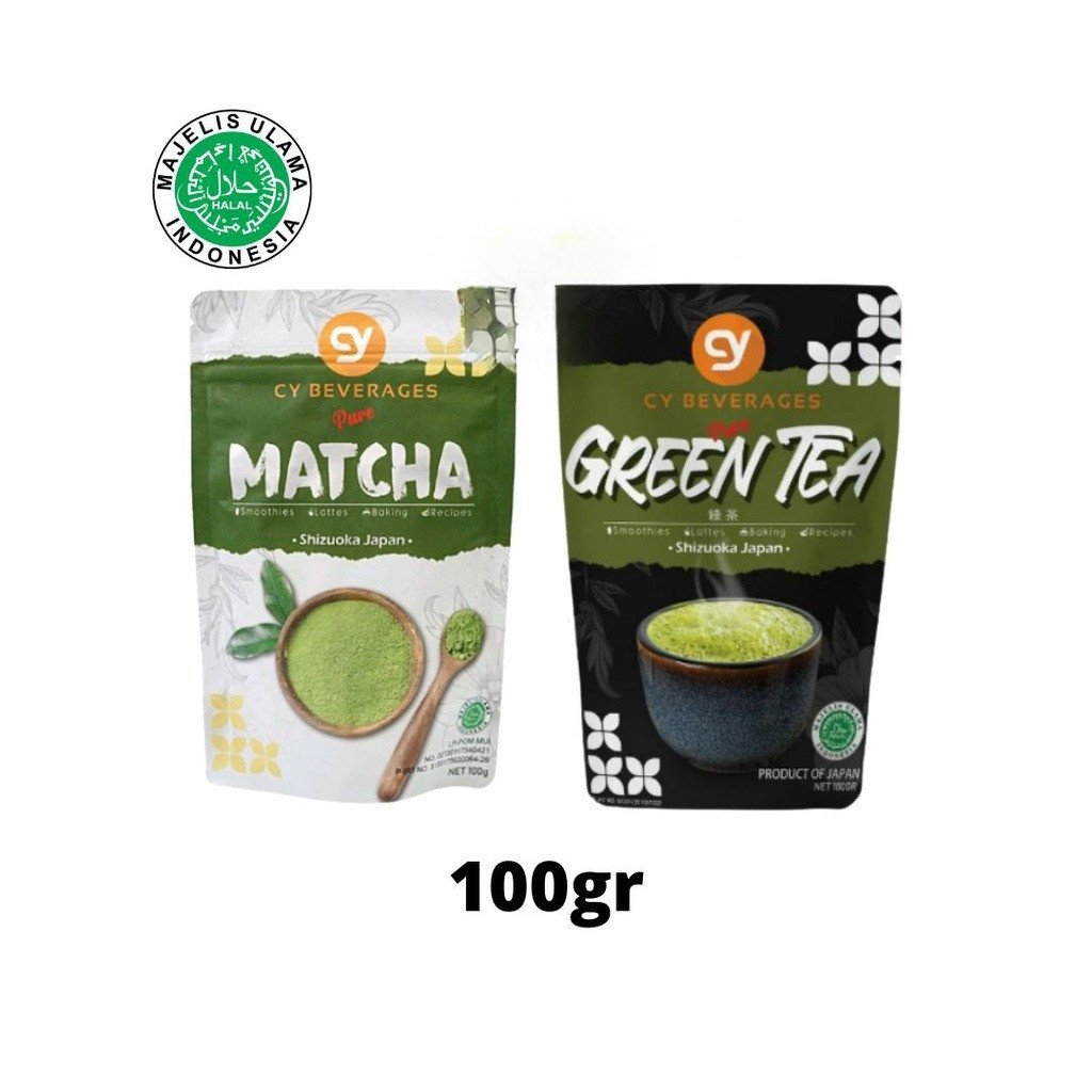 Jual Cy Beverages Pure Matcha & Pure Green Tea 100gr | Shopee Indonesia