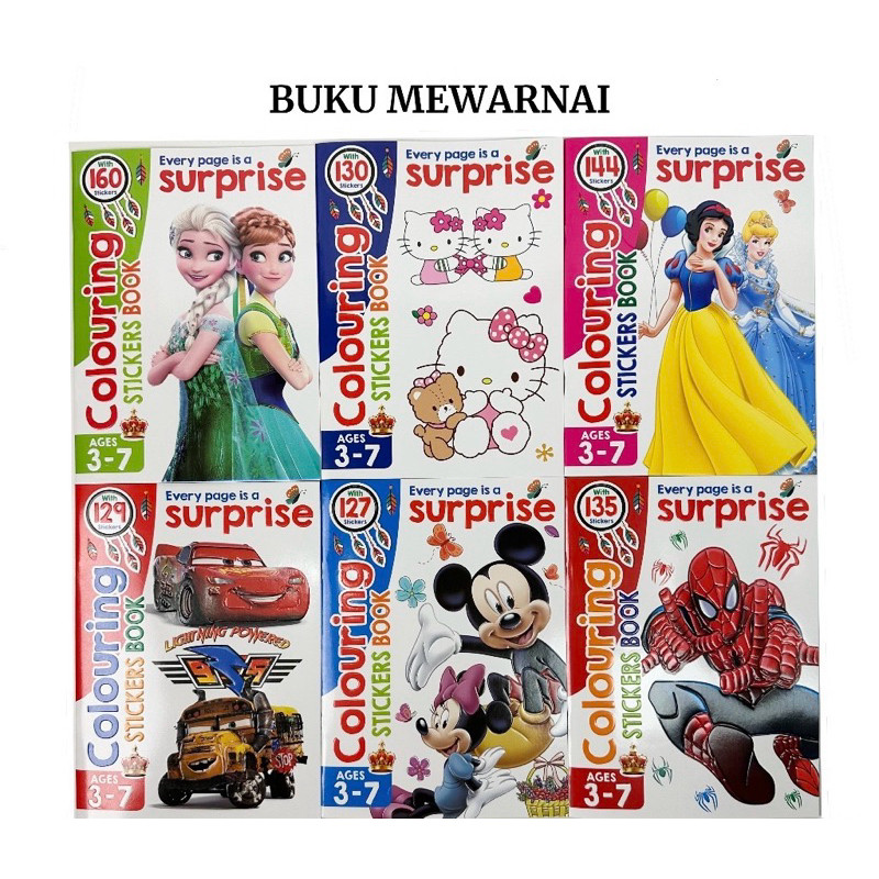 Jual (PAP) BUKU MEWARNAI + STIKER KYN08059 / Buku mewarnai isi 24 ...