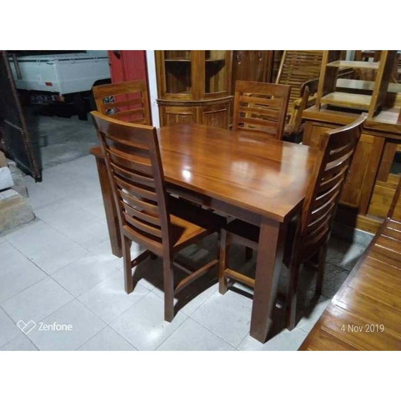 Jual Kursi meja makan kayu jati model balero / kursi makan minimalis / kursi makan 4 kursi model ...