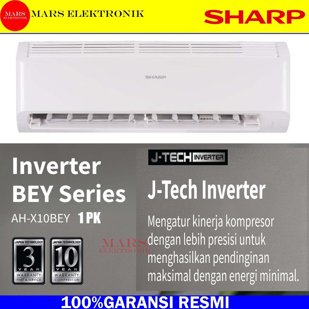 Jual AC SHARP AH-X10BEY 1 PK J TECH INVERTER AHX10BEY GARUDA SERIES - 1 PK - PENDINGIN RUANGAN ...
