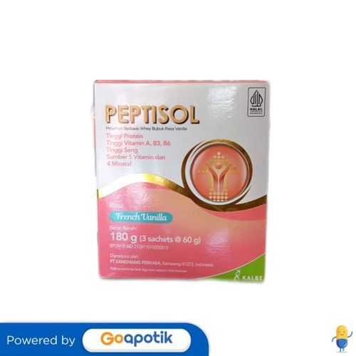 Jual Peptisol Susu Rasa French Vanilla 60 Gram Box 3 Sachet (180 Gram ...