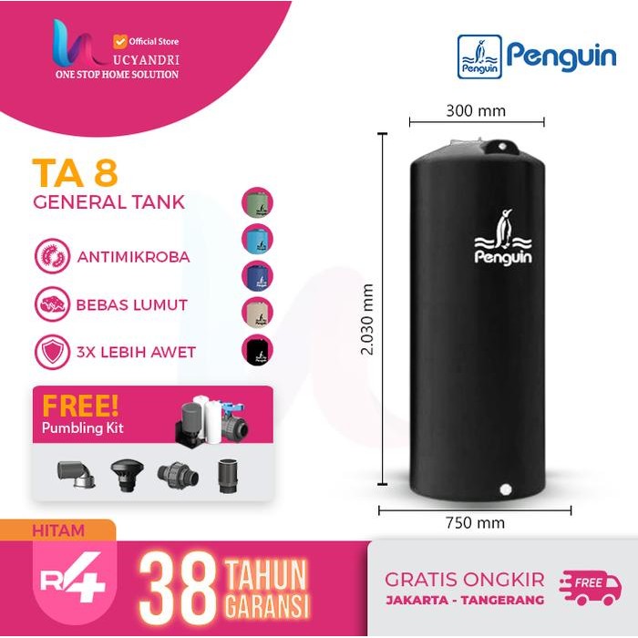Jual Tangki Air Toren Air Tandon Air Penguin TA 08 Ramping Slim Tall Tinggi 800 Liter TA8 Bak ...