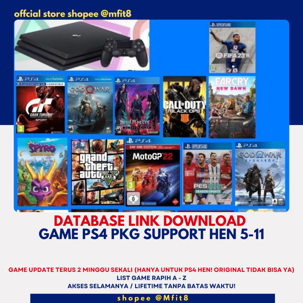 Jual DATABASE LINK DOWNLOAD - GAME PS4 HEN PKG PRAKTIS SELAMANYA | Shopee Indonesia