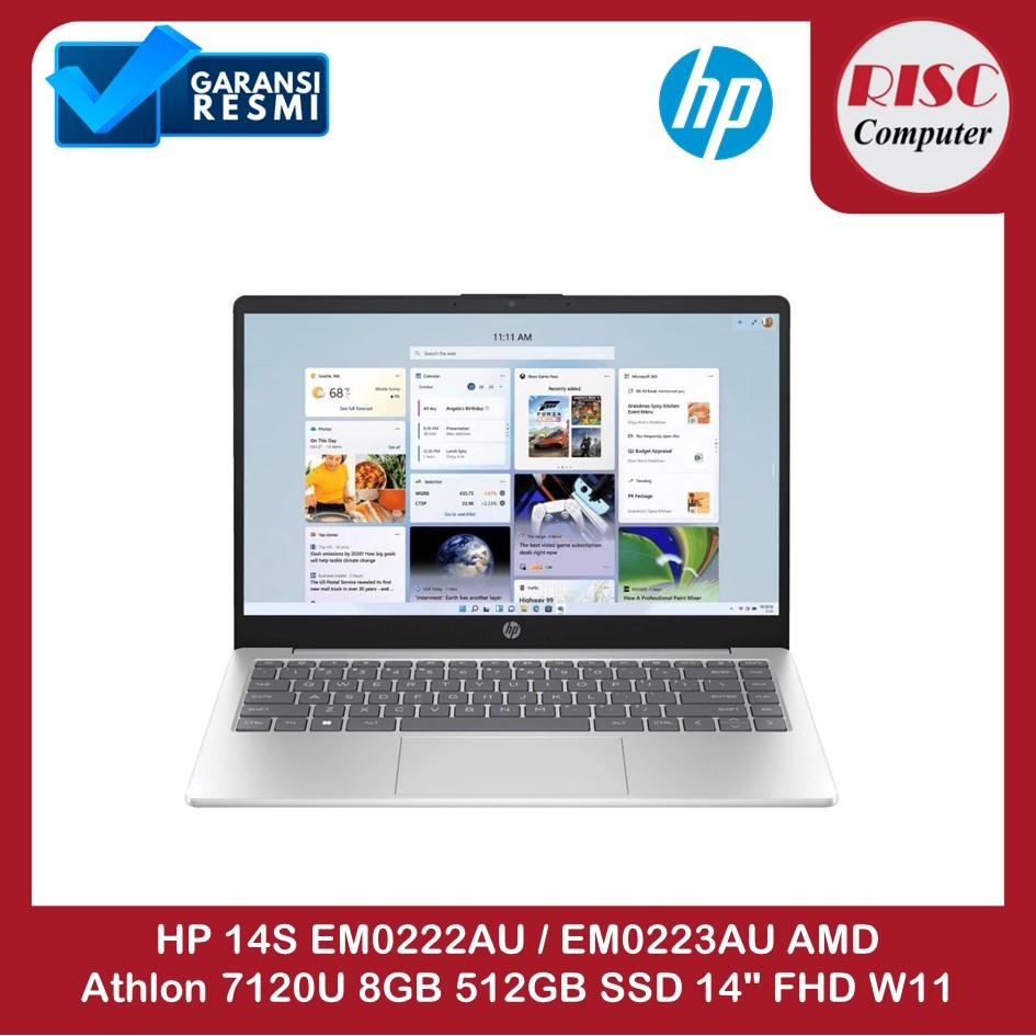 Jual HP 14S EM0222AU / EM0223AU AMD Athlon 7120U 8GB 512GB SSD 14" FHD ...