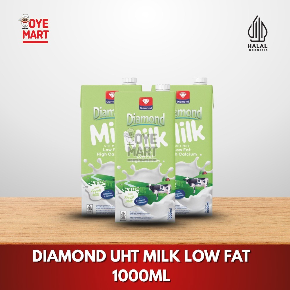 Jual SUSU UHT DIAMOND LOW FAT 1LITER | Shopee Indonesia