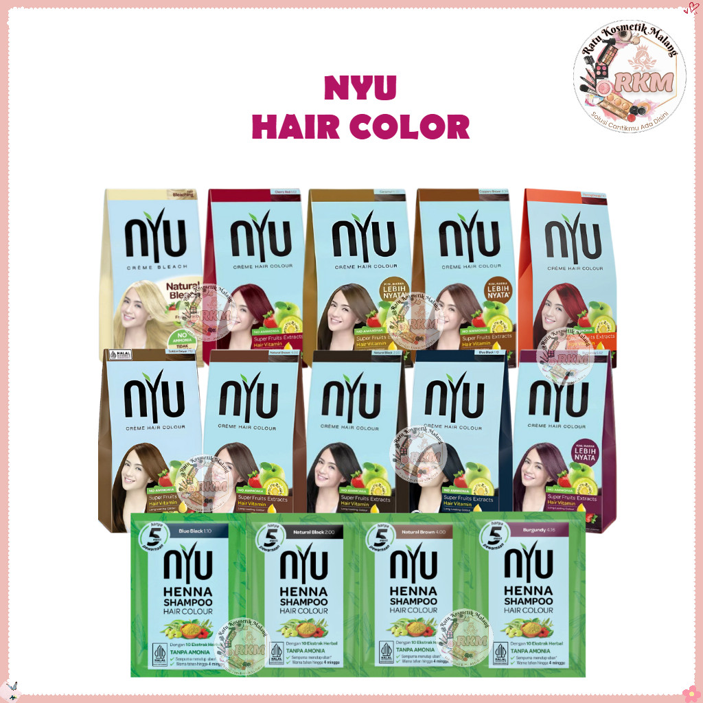 Jual NYU Creme Hair Color | Henna Shampo | Cat Rambut Natural Tanpa ...