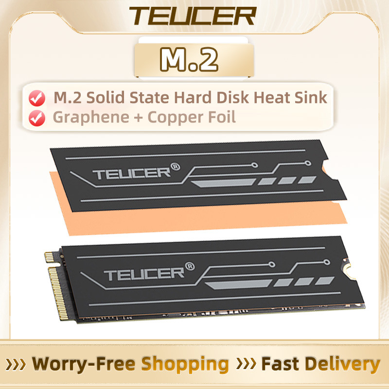 Jual TEUCER Graphene Copper Foil M.2 SSD Heatsink, Dual-Layer Cooling ...