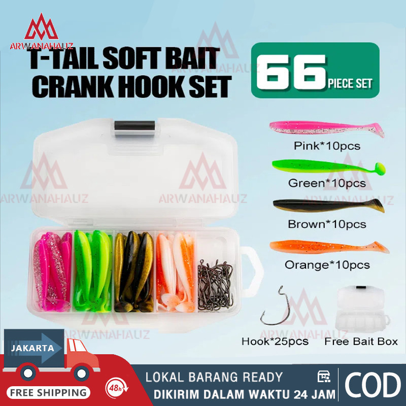 Jual 66pcs/set Umpan Soft Lure 1 Set Box Soft Lure Kotak /SEASIR Umpan Soft Lure 1set Soft Bait ...