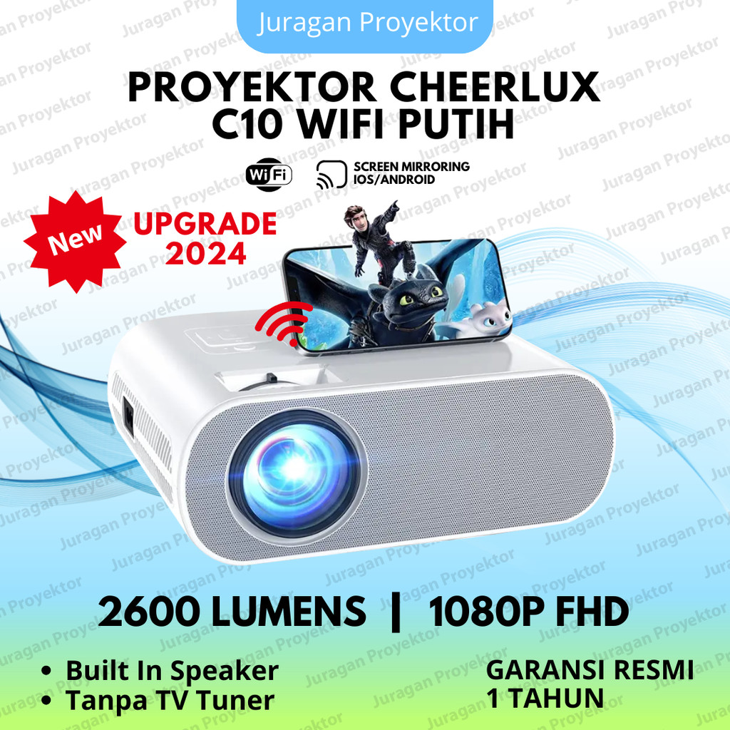 Jual Cheerlux C10 Proyektor Wifi Screen Mirroring 2600 Lumens | Projector C10 Wifi dengan TV ...