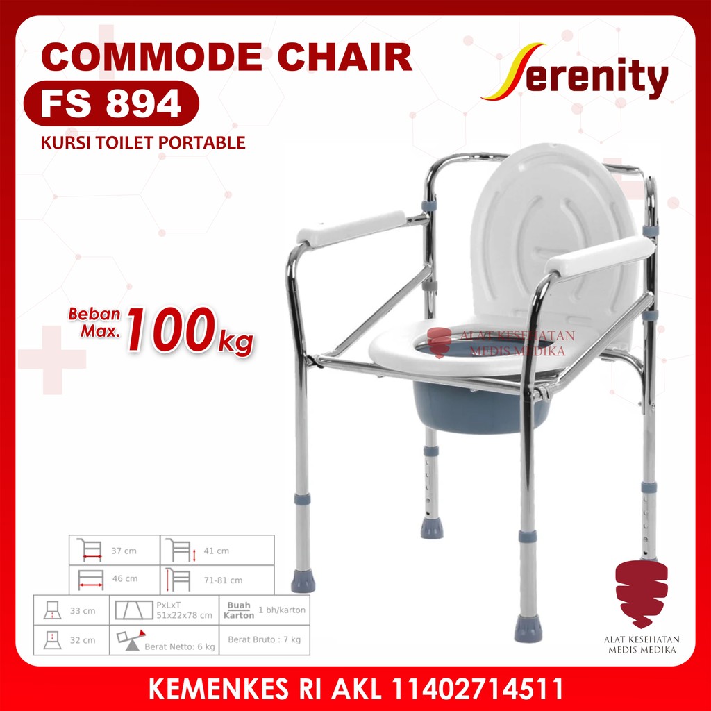 Jual Kursi Commode Chair Serenity FS894 Toilet BAB Buang Air Besar ...