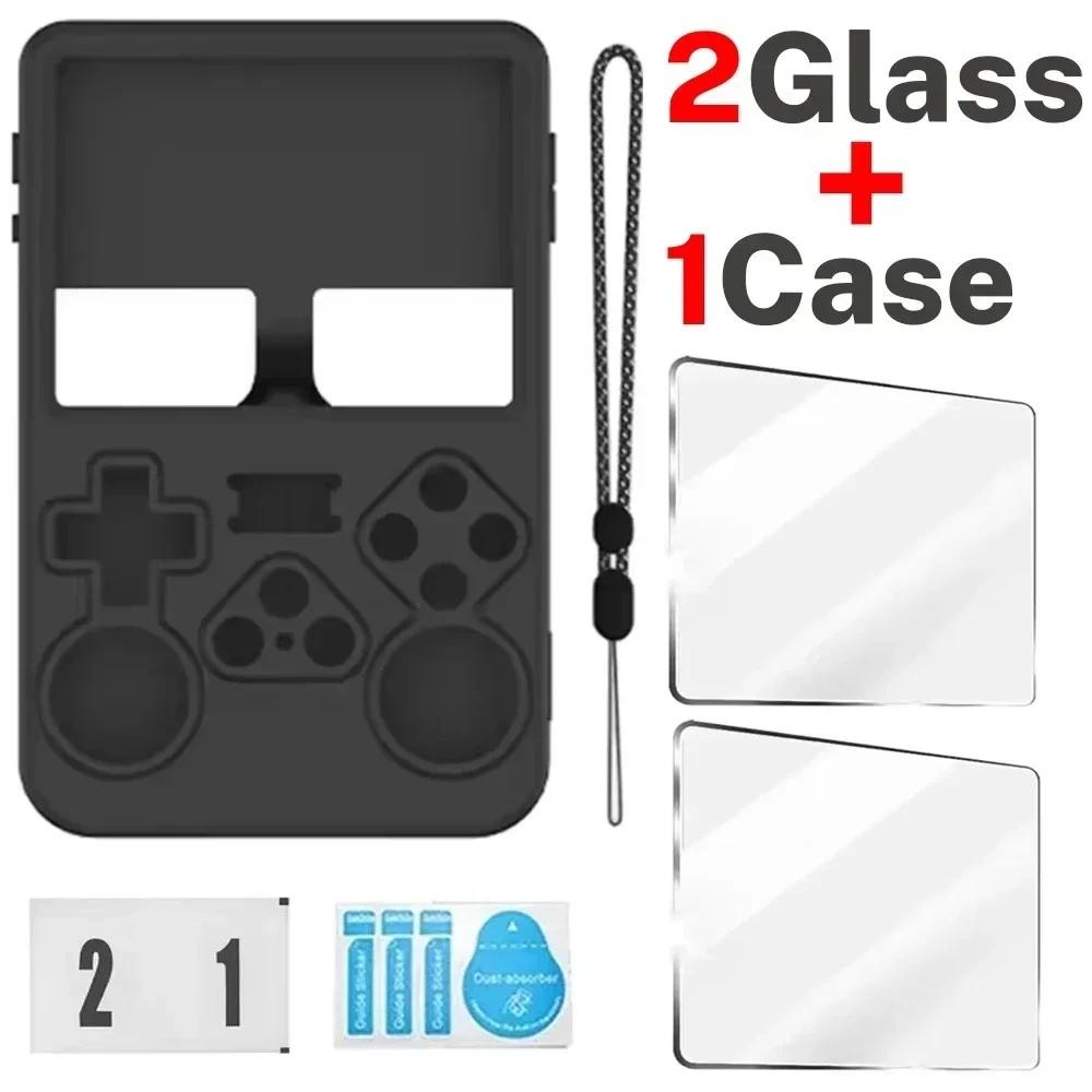 Jual 3 IN 1 Case+Glass for R36S Game Console Soft Silicone Anti-Scratch ...