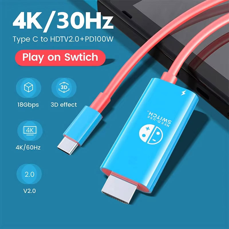 Jual 2m 4k 30Hz Portable USB Type C to HDTV Conversion Cable for TV ...