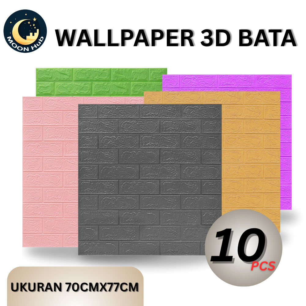 Jual (10Lembar) 70x77cm Wallfoam 3D Motif Batu Bata / 3D Wallpaper Foam ...