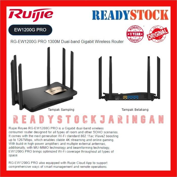 Jual RUIJIE RG-EW1200G PRO AC1300 MU-MIMO Wi-Fi Router | Shopee Indonesia