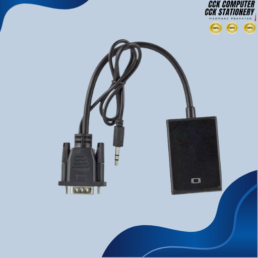 Jual Converter VGA to HDMI with Audio Kabel Konektor Konverter VGA ke ...