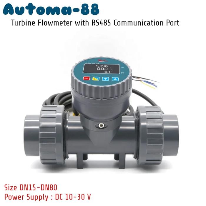 Jual Auto Water Flow meter DC 12V 24V Turbine Flowmeter with RS485 ...