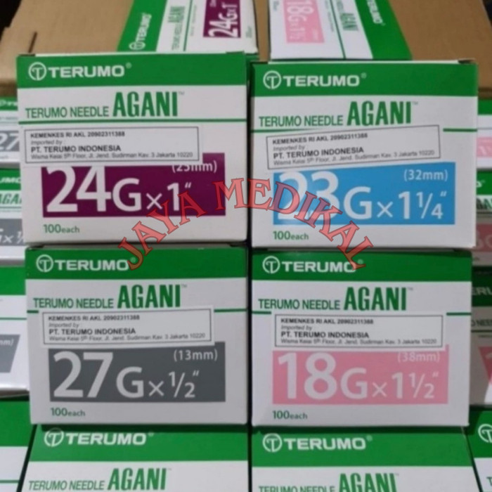 Jual Needle Terumo Agani 18G 21G 22G 23G 24G 25G 26G 27G 30G | Shopee Indonesia