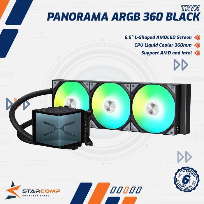 Jual TRYX PANORAMA ARGB 360 BLACK AMOLED Screen CPU Liquid Cooler ...