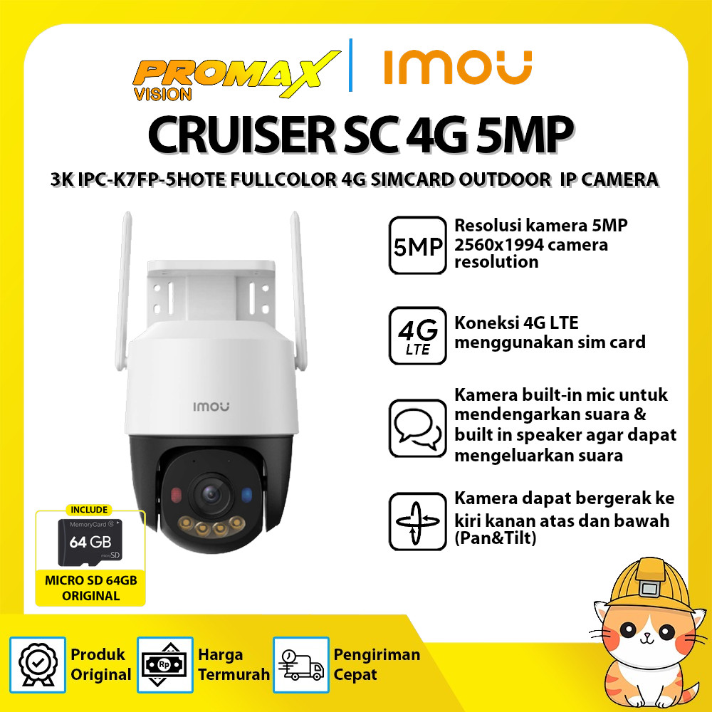 Jual IMOU CRUISER SC 4G 5MP 3K IPC-K7FP-5HOTE FULLCOLOR 4G SIMCARD ...