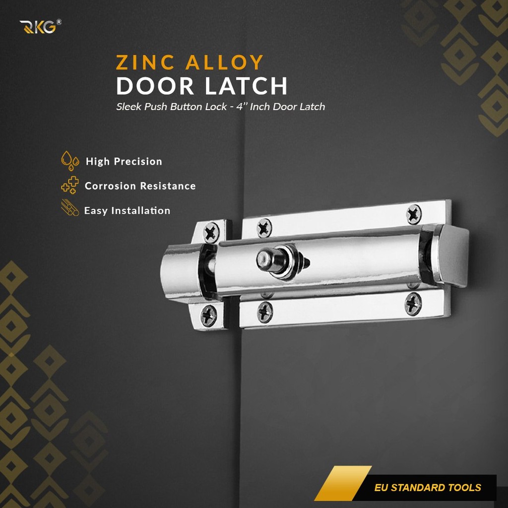 Jual Grendel Slot Pintu Otomatis 4 Inch Spring Button Door Latch DRL ...