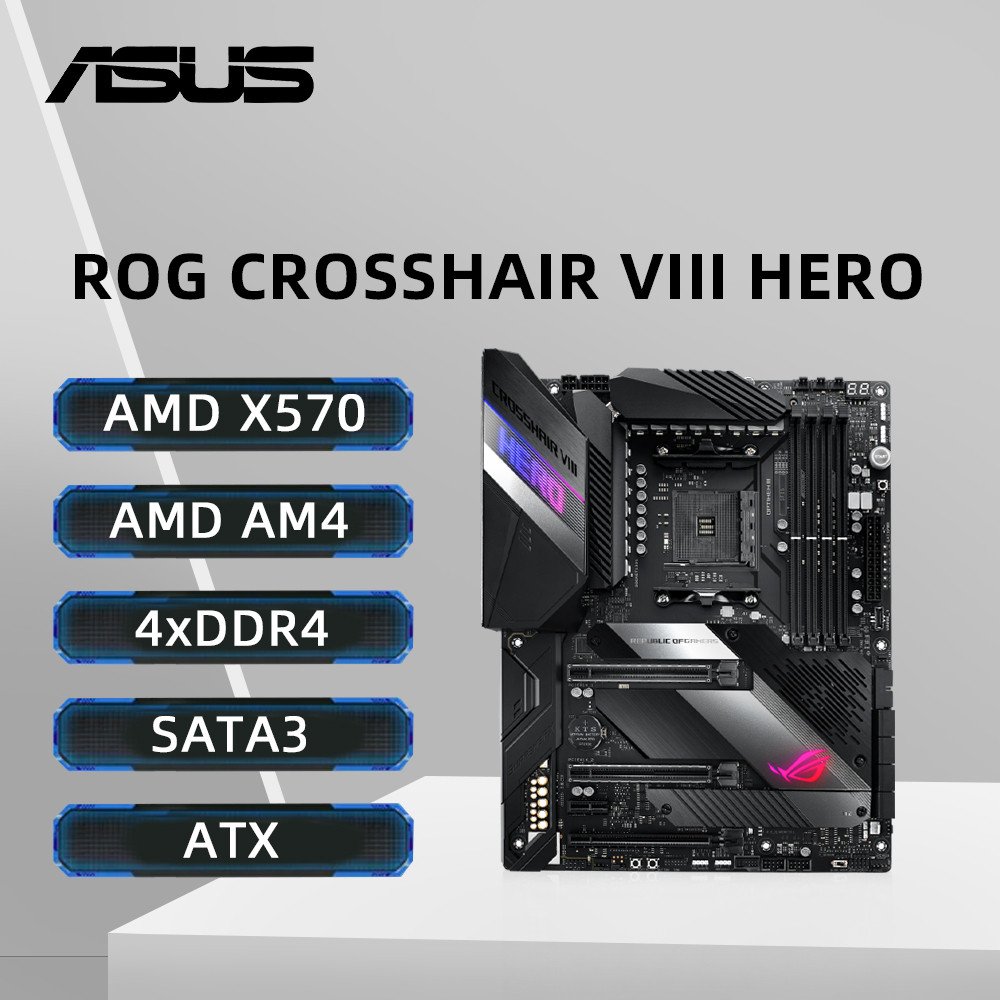 Jual ASUS ROG Crosshair VIII Hero Motherboard X570 ATX Gaming AM4 Socket Support 5500 5600 5700X ...