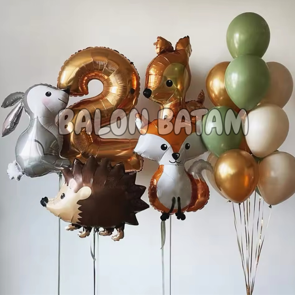 Jual Paket Balon Angka 80cm Woodland Animal 19pcs 2208 | Shopee Indonesia
