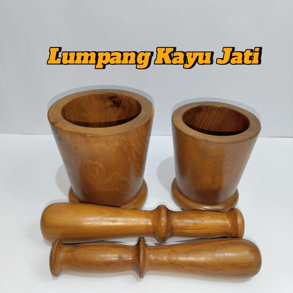 Jual Lumpang Kayu Jati - Cobek Tumbuk set alu Kayu - Lesung Besar Jati ...