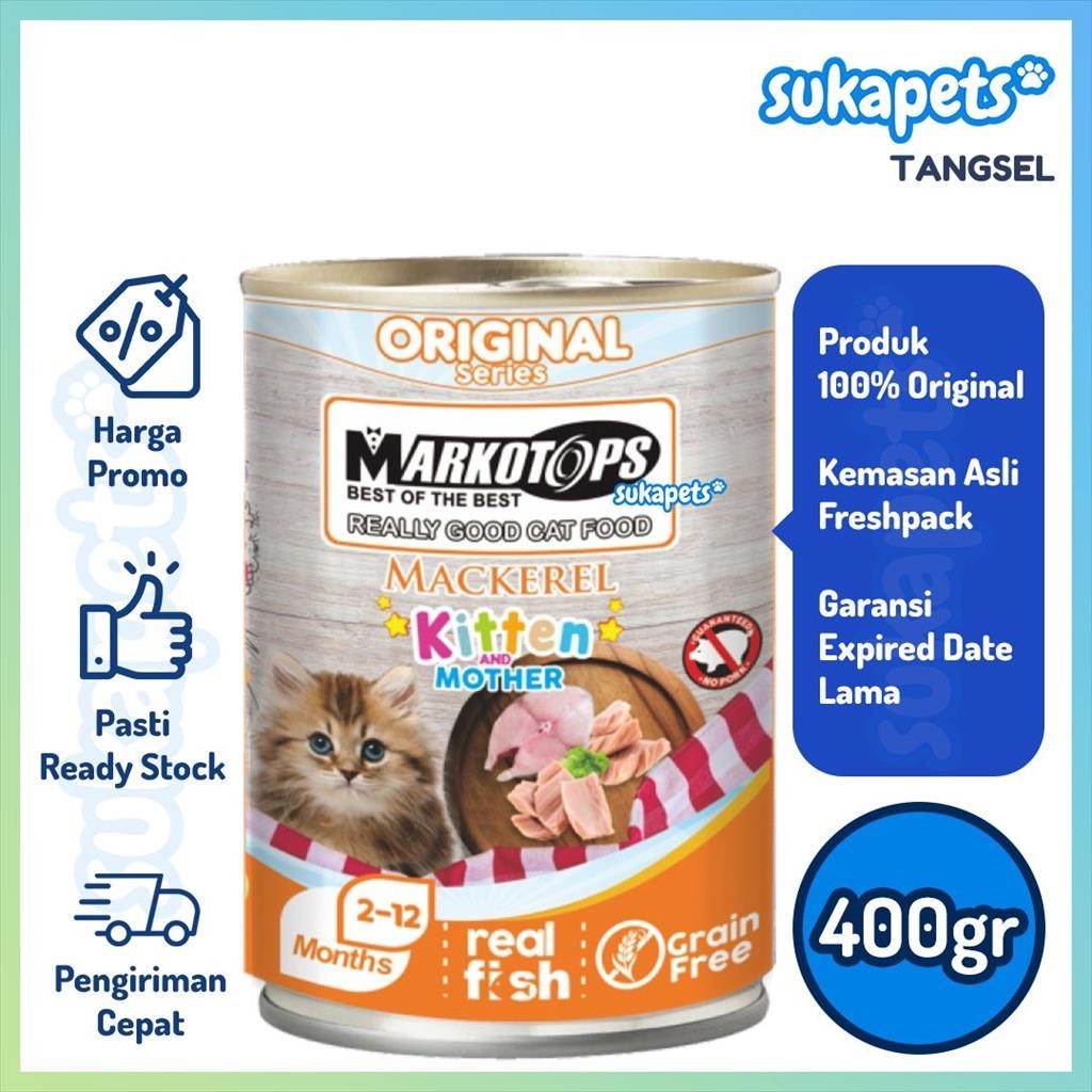 Jual Markotops Kaleng Kitten Mackerel 400gr | Shopee Indonesia