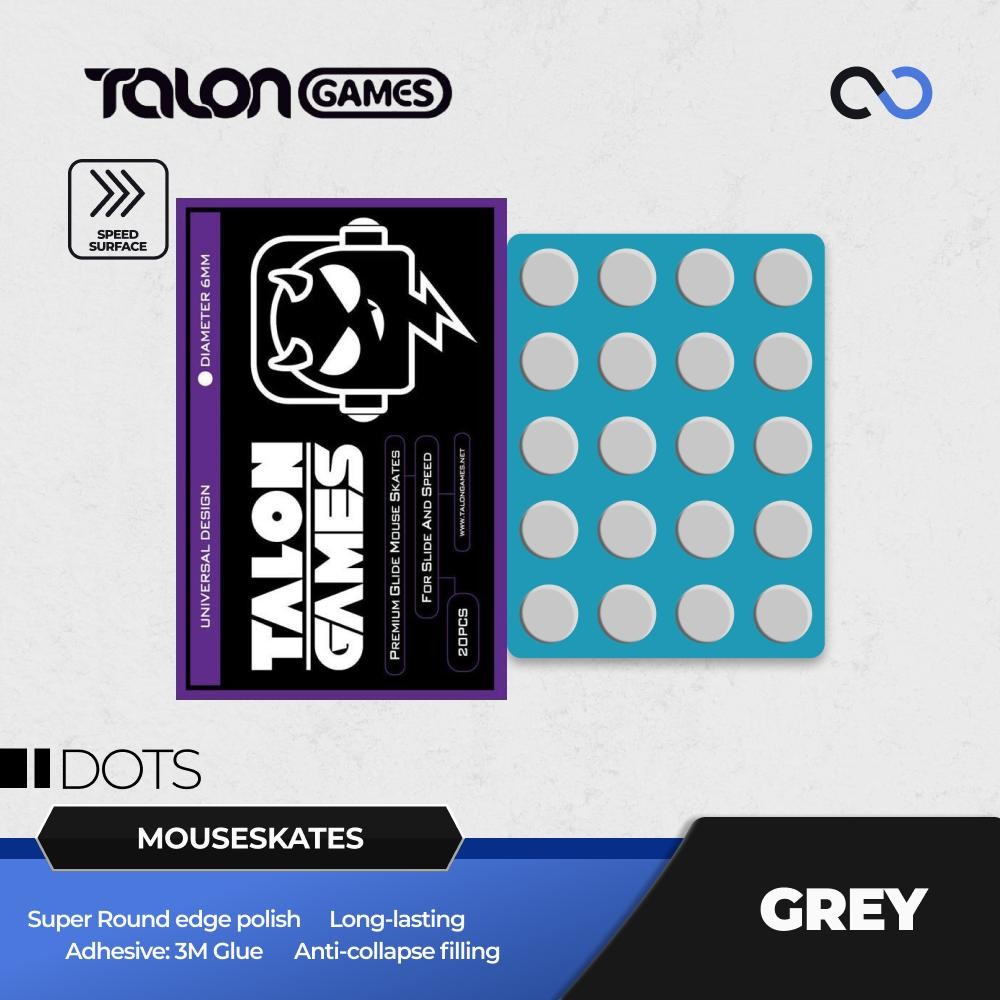 Jual TALONGAMES Grey Dots Universal Mouse Feet / Mouse Skate PTFE for ...
