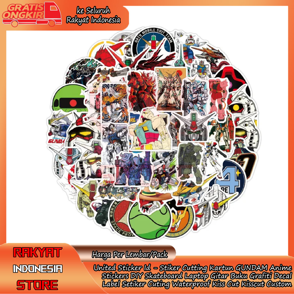 Jual United Sticker Id – Stiker Cutting Kartun GUNDAM Anime Stickers ...