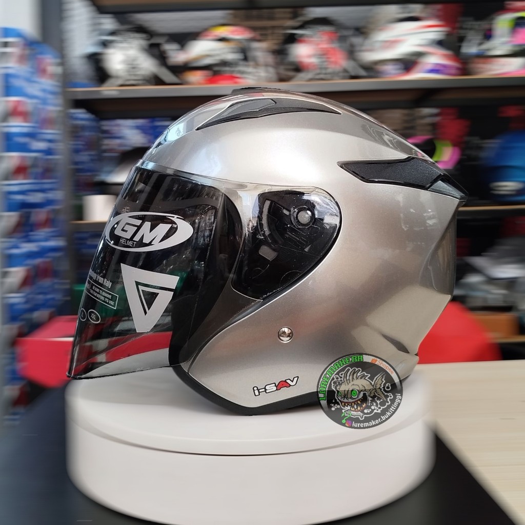 Jual HELM GM KING FIGHTER BASIC SOLID DARK GREY | Shopee Indonesia