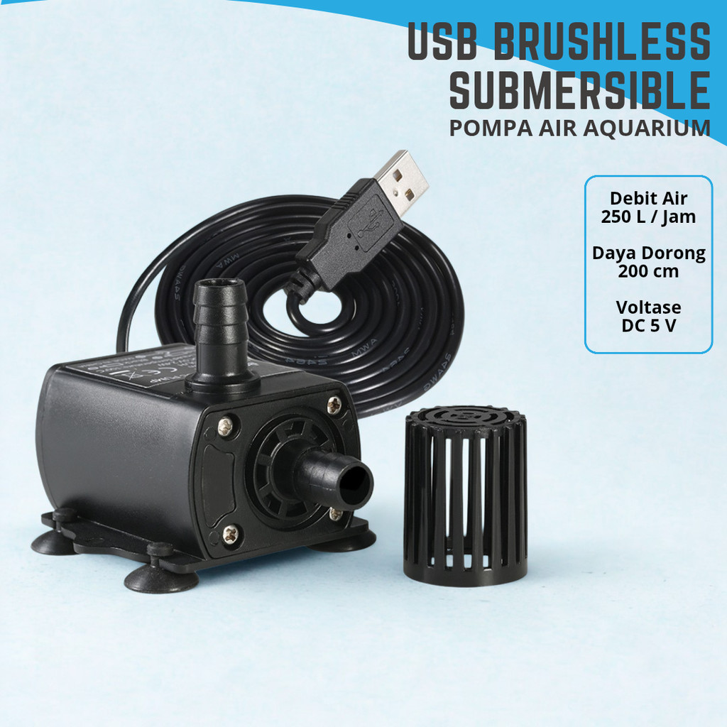 Jual QIAORAN Pompa Air Mini USB Brushless Submersible Aquarium 5V ...