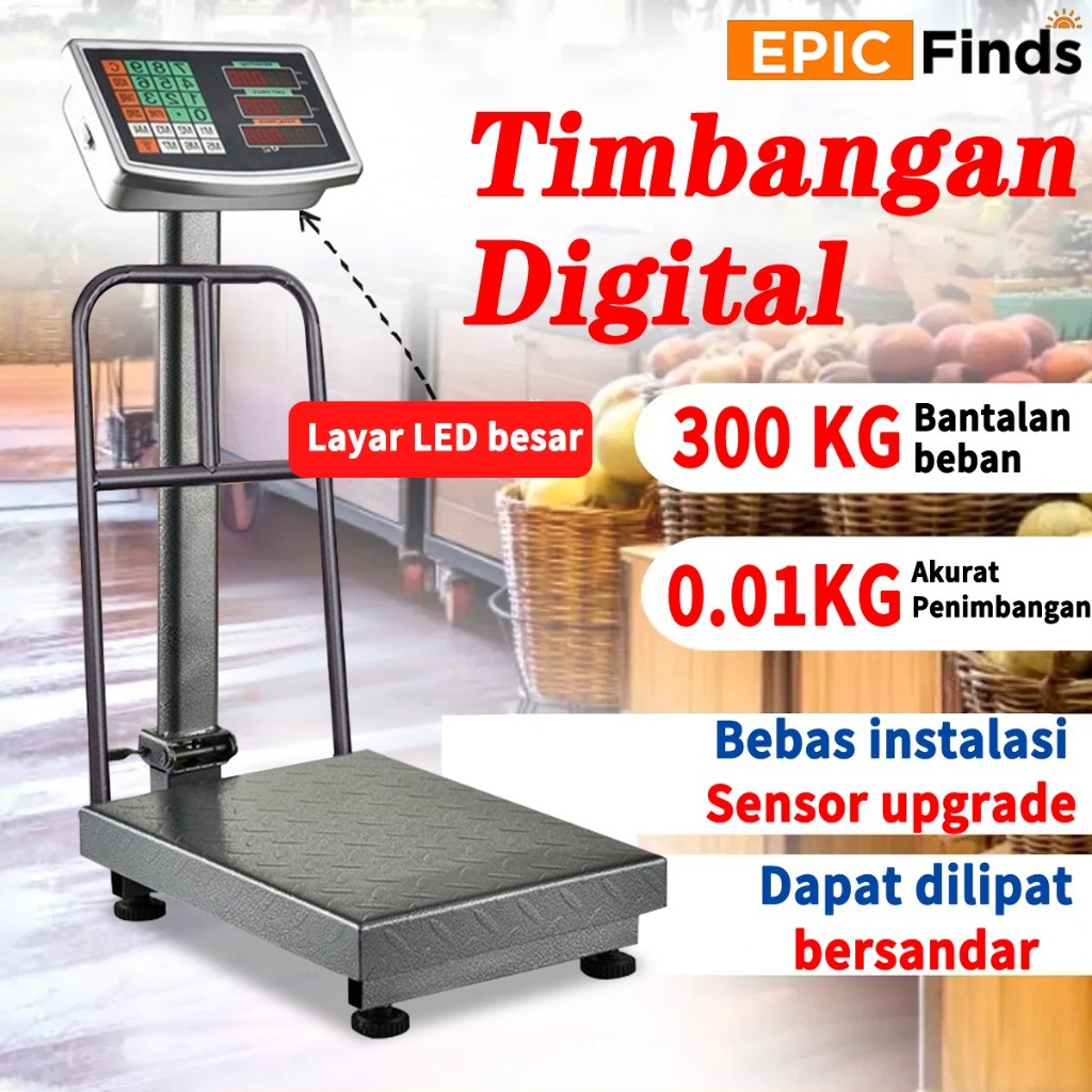 Jual Epic Finds 300 kg Timbangan Duduk Digital Charger Elektronik Pagar Lipat Singel Display ...