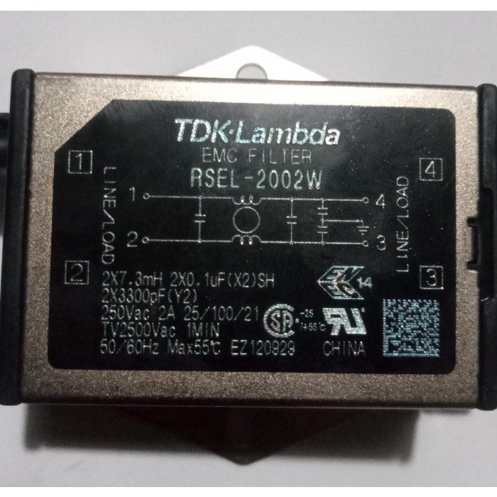 Jual Noise EMC Filter TDK Lambda RSEL-2002W 2A Mesin Cuci Sharp ...