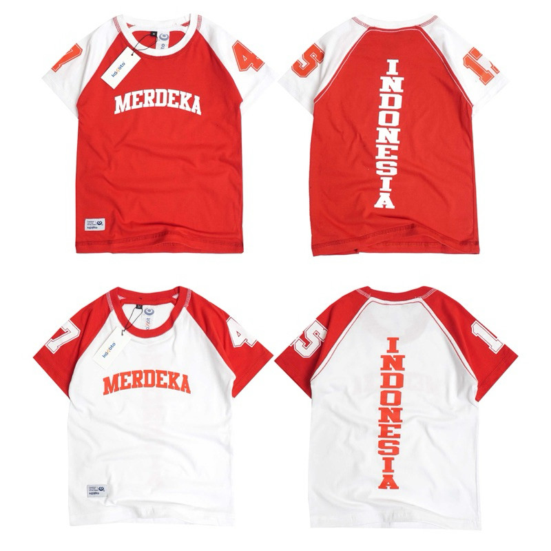 Jual Kaos Raglan Anak Indonesia Merdeka Merah Putih Tangan Pendek ...