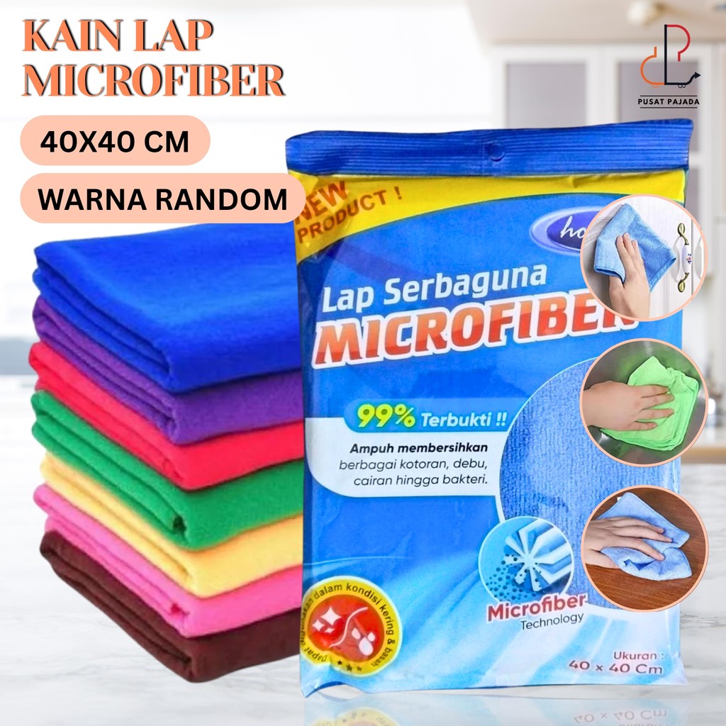 Jual PAJADA Kain Lap Microfiber 40X40 Honaga Lap Pengering Penghilang ...